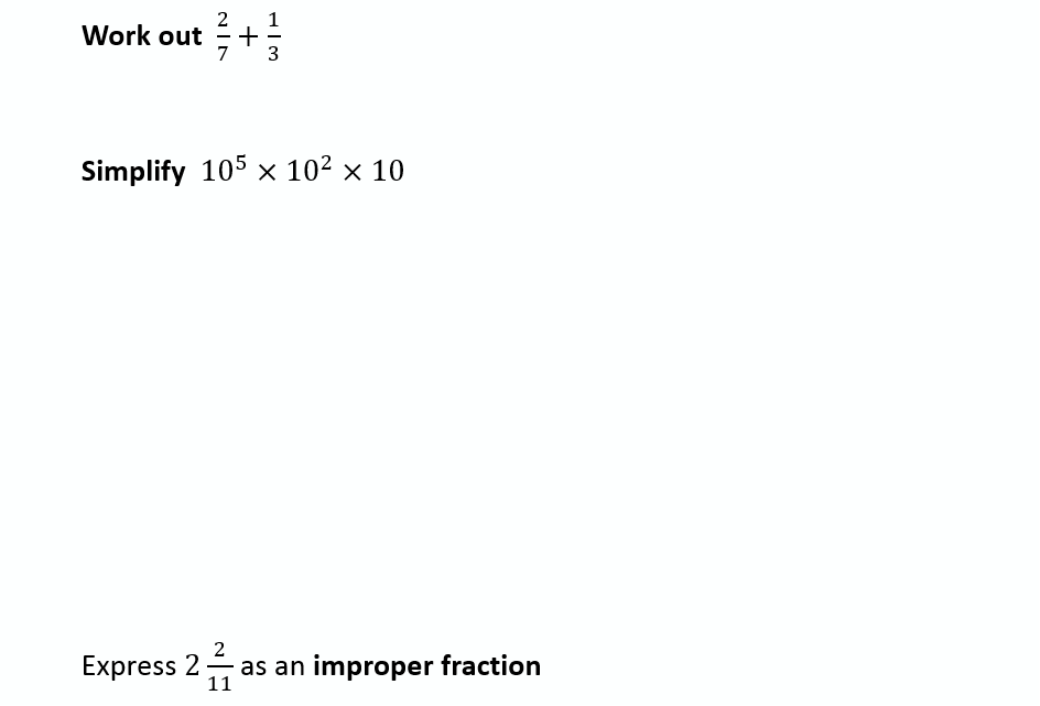 Year 7 Skills Checks Mathsbox